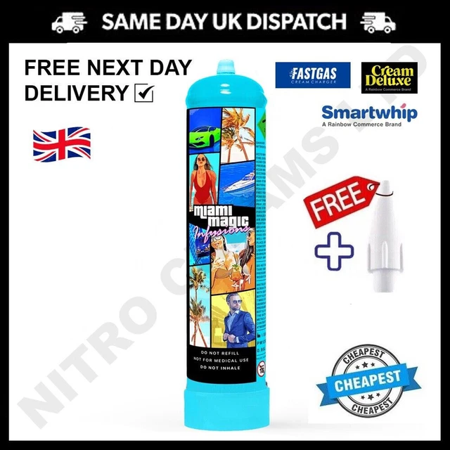 0.95L MIAMI MAGIC Tank 580g Cream Chargers - Fastgas - Mosa Whip + FREE ...