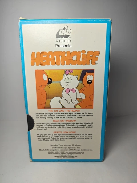HEATHCLIFF THE CAT & The Pauper, Rear Cat Window, Spikes Home VHS DIC ...