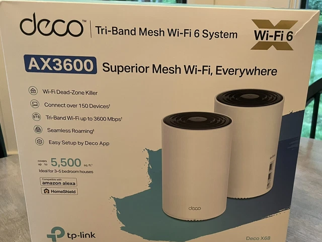 TP-LINK DECO TRI Band Mesh Router WiFi 6 System (DecoX68), 2-Pack ...