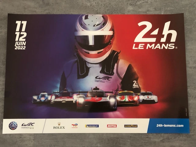 NEUF AFFICHE OFFICIELLE / Poster des 24 heures du Mans 2022 non pliée EUR 20,00 - PicClick FR
