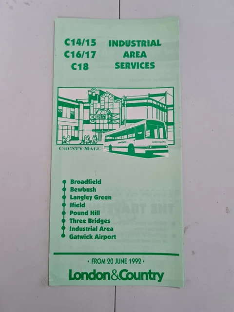 LONDON COUNTRY TRANSPORT Bus Leaflet Timetable Route C14 20/6/1992 GR3 ...
