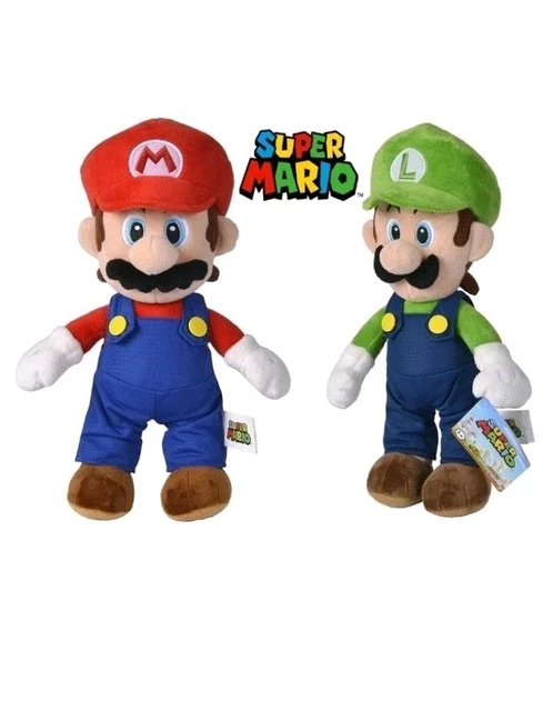 SUPER MARIO BROS Soft Toy Mario & Luigi 30cm Plush Simba Toys Brand New ...