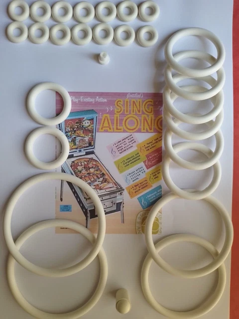 FLIPPER GOTTLIEB-SING ALONG 1967-Kit Elastiques Caoutchouc EUR 20,00 ...