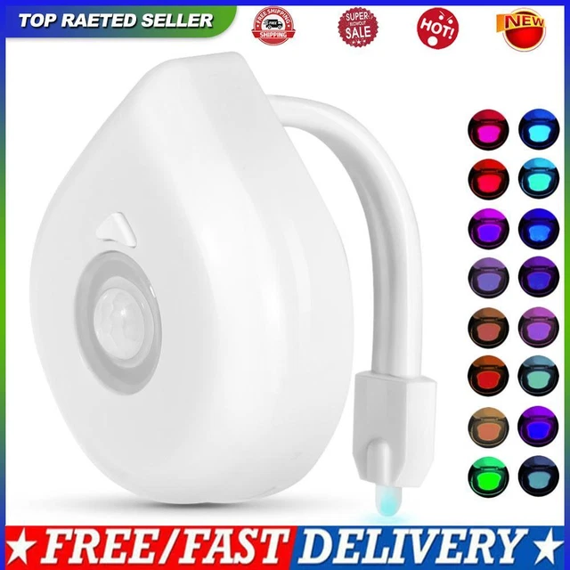 MOTION SENSOR TOILET Light Simple Battery Operated Bright Night Lamp Creative £6.59 - PicClick UK