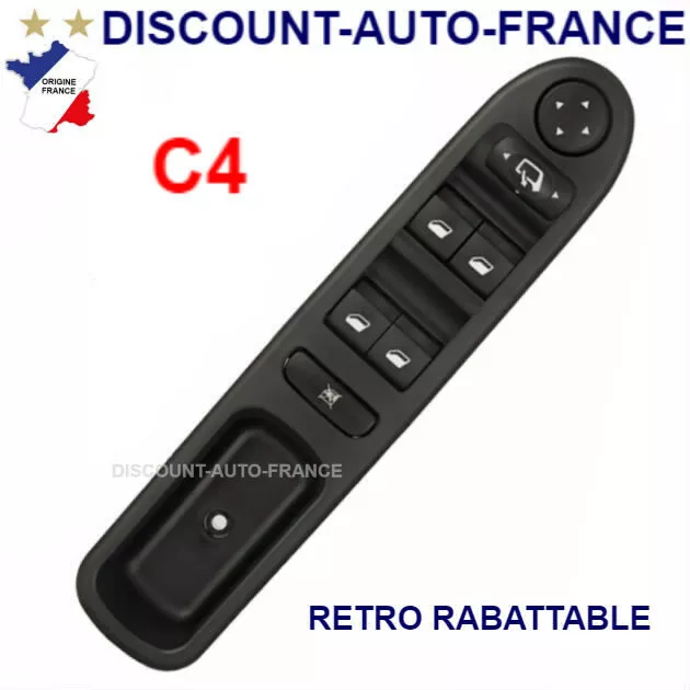 PLATINE BOUTON 4 leve vitre CITROEN C4 retro rabattable 6554.GZ - AVEC ...