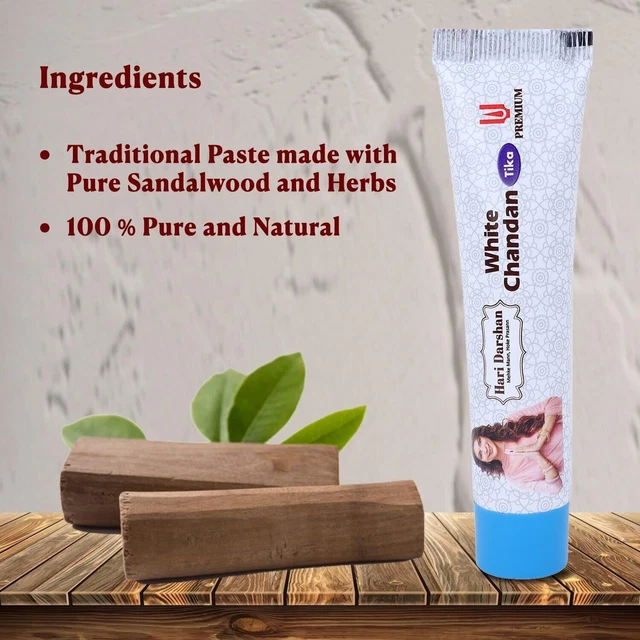 50 GMS HARI Darshan Safed Chandan Tika, White Sandalwood Wet Paste Forehead Puja $17.13 ...
