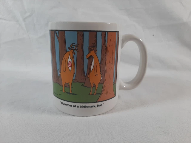 VINTAGE 1986 THE Far Side Mug Gary Larson Bummer of a birthmark Hal Ink ...
