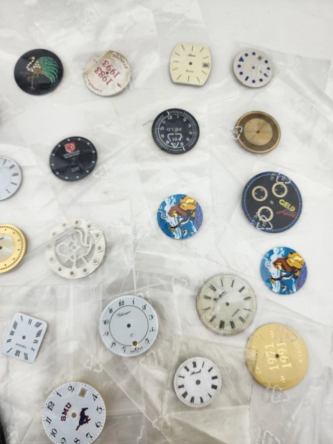 NOS VINTAGE WATCH Dial Lot Gilt Guilloche Pulsation Valjoux 7733 Art ...