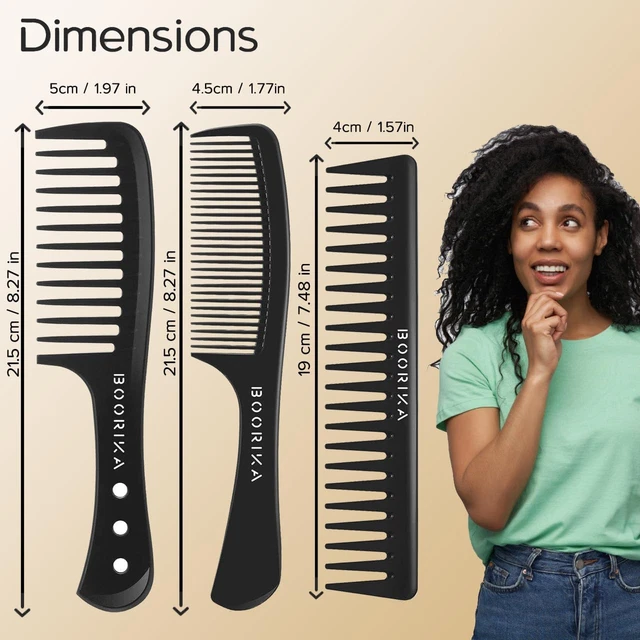 WIDE TOOTH COMB – Smooth & Sturdy Wide Tooth Comb for Curls – Curl Comb ...