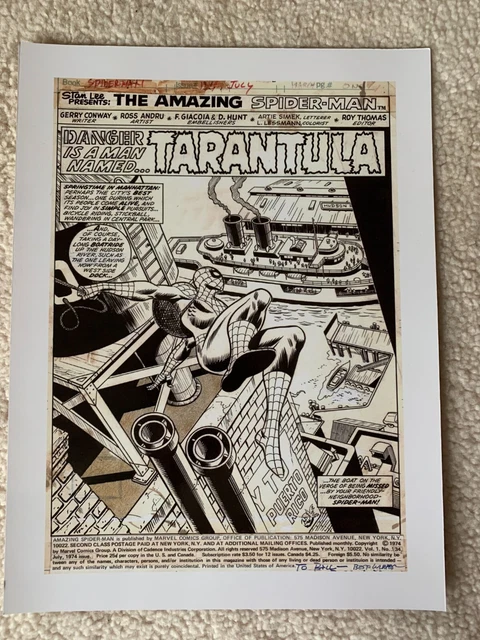 AFFICHE MARVEL SPIDER Man 40X30 Romita Fac Simile Planche Originale ...