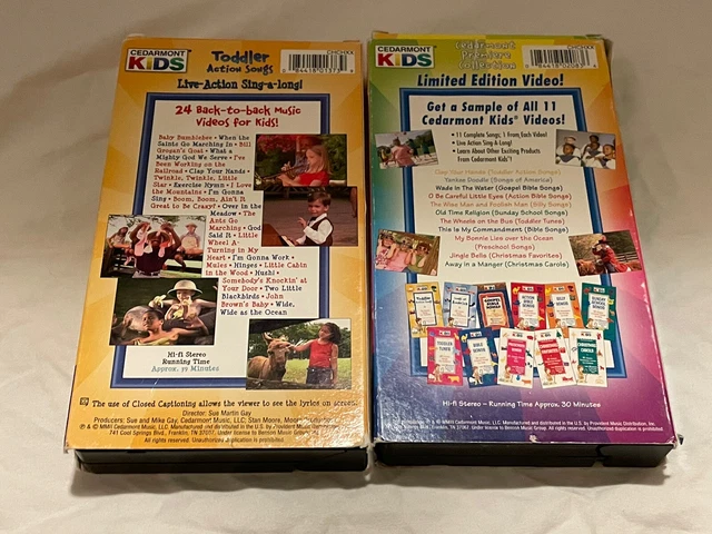 LOT OF 2 CEDARMONT KIDS VHS Tapes - as is - Action Songs & Premiere ...
