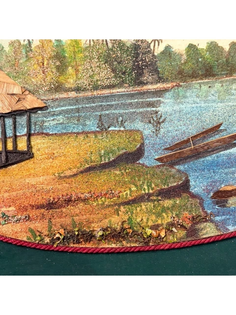 TABLEAU EN RELIEF signé Pascal Yombouno – Scène tropicale – Technique ...