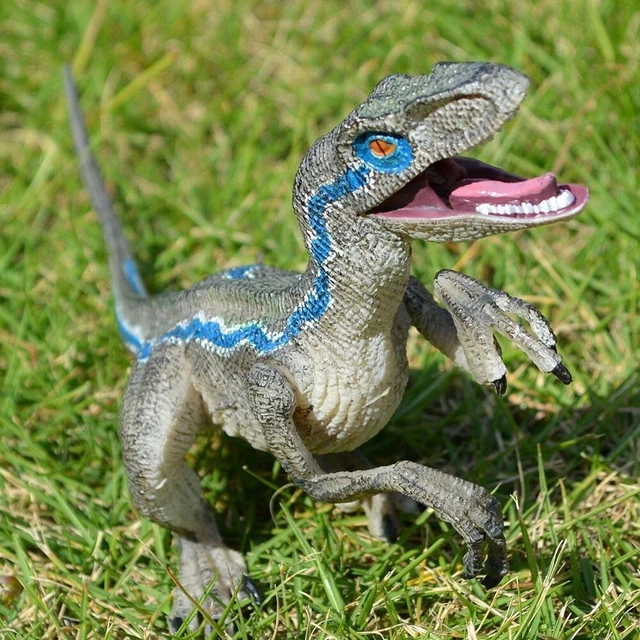 JURASSIC BLUE RAPTOR Dinosaur Figure Velociraptor Figurine Kids Toy ...