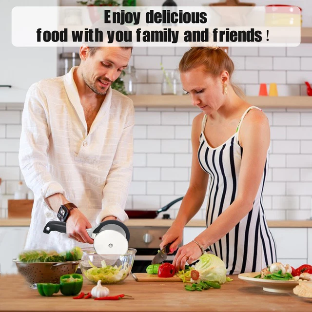 SALAD-CHOPPER WITH PROTECTIVE-COVERS Dual-Wheels Salad-Cutter Food ...