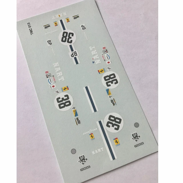 DECALS FERRARI 365 GTB4 Daytona 24h Le Mans 1975 N.38 nart 1:43 scale ...