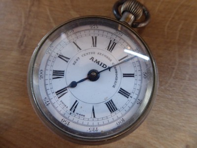 GOOD VINTAGE AMIDA Centre Seconds Chronograph Pocket Watch £9.99 ...