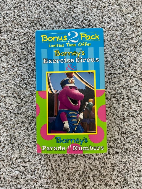 BARNEY - EXERCISE Circus / Parade Of Numbers (Double Pack) (VHS, 1997 ...