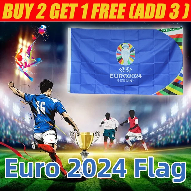 EURO 2024 FLAG Banner 3X5 ft UEFA European Football Championship Fans ...