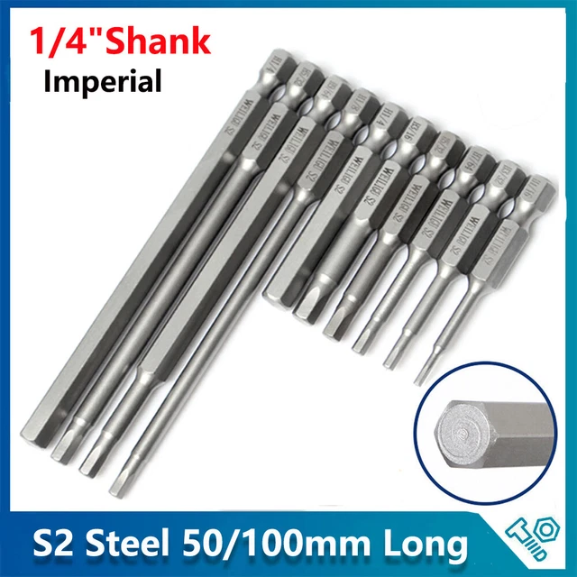 IMPERIAL HEX HEAD Screwdriver Bits Allen Key Bit Impact Driver Power ...
