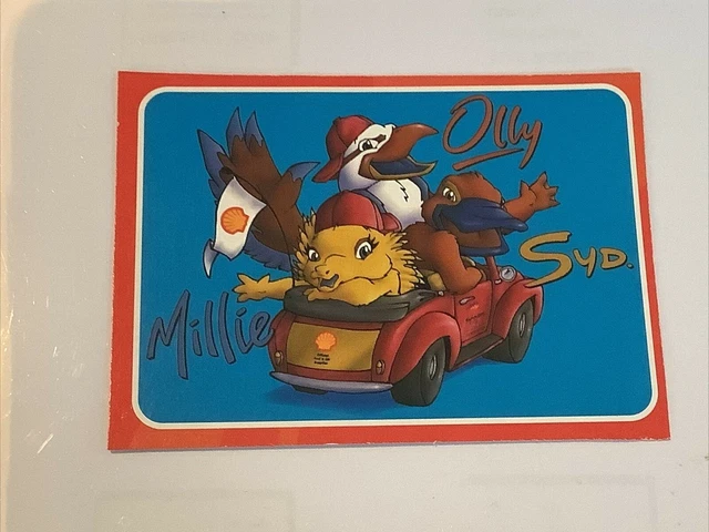 SYDNEY 2000 OLYMPICS Card of the mascots featuring Shell Oil promotion ...