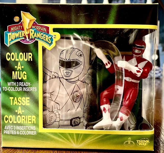 VINTAGE MIGHTY MORPHIN POWER RANGERS Colour-A-Mug Red NEW $50.00 ...