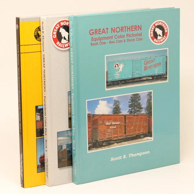 GREAT NORTHERN (RAILROAD) Equipment Color Pictorial Books 1-3 HC Scott ...