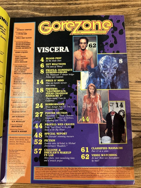 GOREZONE #11 - Horror Monster Magazine with Posters January 1990 VF- 7. ...