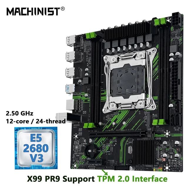 PR9 X99 MOTHERBOARD Kit Xeon E5-2680 V3 CPU DDR4 RAM TPM2.0 USB 3.0 £54 ...