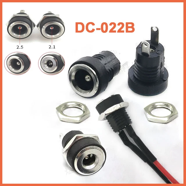 FEMALE METAL PANEL Mount Socket DC Power Connector Jack Socket 2 Pin DC ...