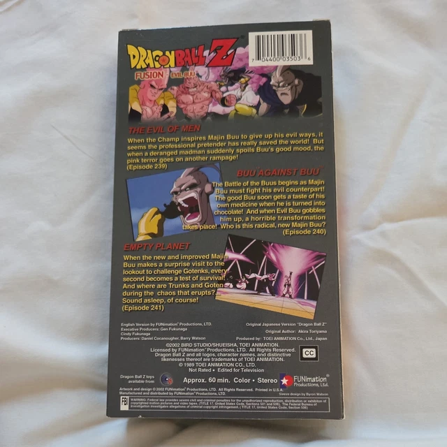 DRAGON BALL Z Fusion Evil Buu (VHS) Funimation DBZ Majin Saga £7.51 ...