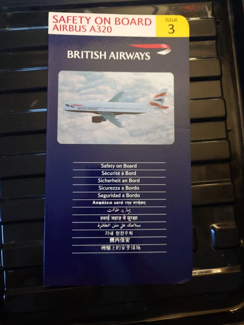 BRITISH AIRWAYS AIRBUS A320 Issue 3 1999 F602 3rd Safety Card £2.65 ...