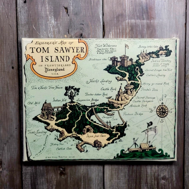 TOM SAWYER ISLAND MAP - Disney World 8x10 CANVAS Disneyland £16.54 ...
