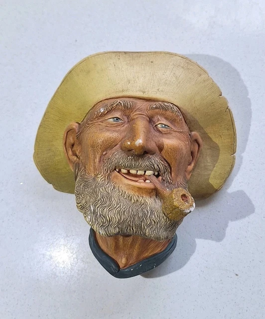 BOSSONS CHALKWARE HEAD 'Old Timer'. 1977. 6" Tall. Good Condition. £14. ...
