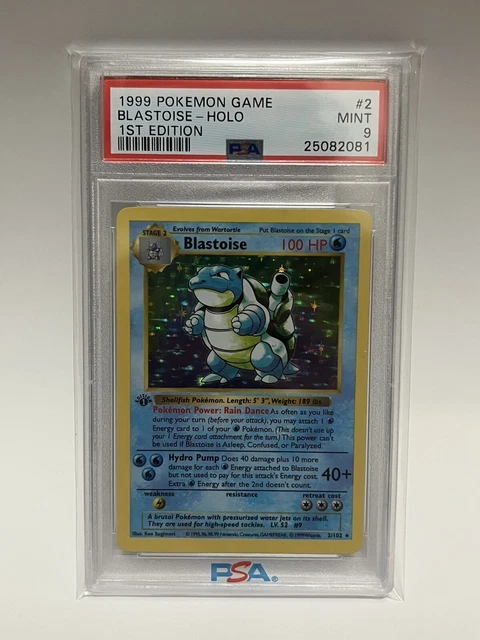 1999 POKEMON BASE Set 1st Edition Shadowless 2/102 Blastoise Holo - PSA ...