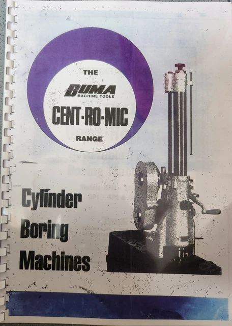 BUMA CYLINDER BORING bar instructions manual booklet (Model-APM JBM & L ...