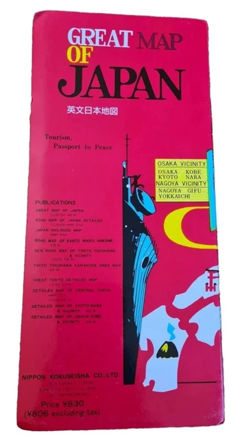 GREAT MAP OF Japan Tokyo Vicinity Vintage 1963 Sight Seeing £19.99 ...