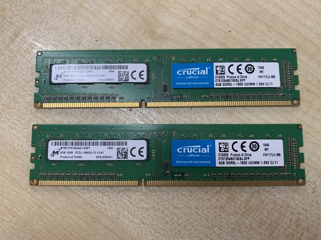 CRUCIAL MICRON 8GB PC3L-14900U DDR3 Mémoire Bureau RAM MT8KTF51264AZ ...