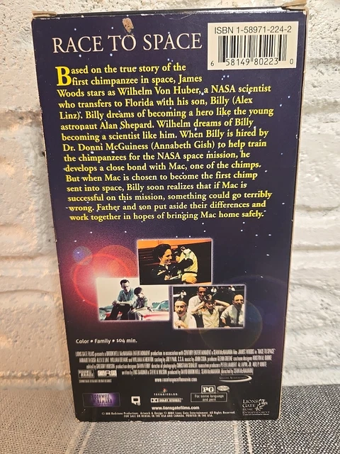 A RACE TO Space 🐵 VHS 📼 VCR Video Tape Movie James Woods Rare, Award ...