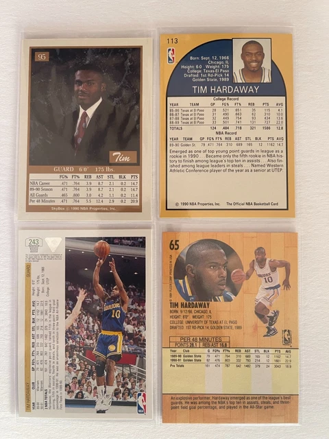 TIM HARDAWAY LOT of 4 NBA Basketball Cards Fleer Skybox Upper Deck ...