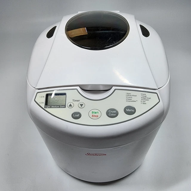 SUNBEAM DIGITAL BREADMAKER Model 5890 Loaf 1.5 LB 11 Settings w Manual ...