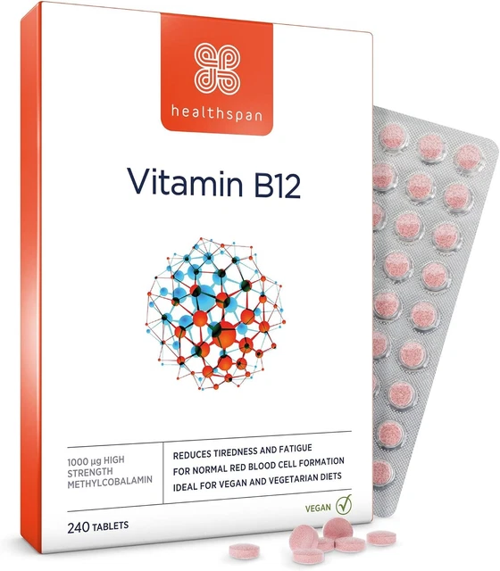 HEALTHSPAN VITAMIN B12 1,000µg | 240 Tablets | Immune Support ...