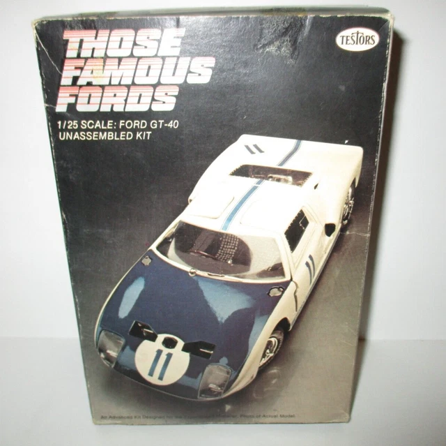 TESTORS THOSE FAMOUS Fords 1/25 FORD GT-40 Model Kit 104 1976 EUR 32,80 ...