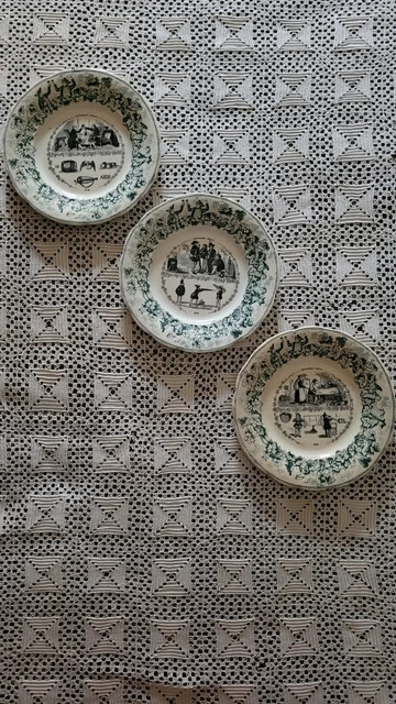 ASSIETTES PARLANTES CREIL Et Montereau Rébus N° 10, 11, 12 EUR 30,00 ...