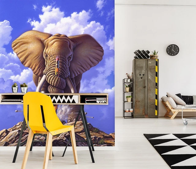 FOND D'ÉCRAN 3D foret éléphant M200 peinture murale auto-adhésive Jerry LoFaro Fay EUR 56,39 ...