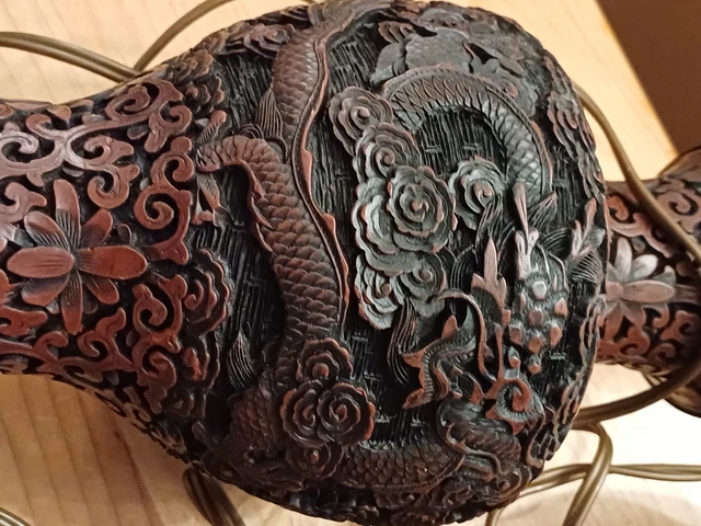 VASE CINNABAR CHINOIS du 18ème siècle en tant que lampe EUR 850,00 ...