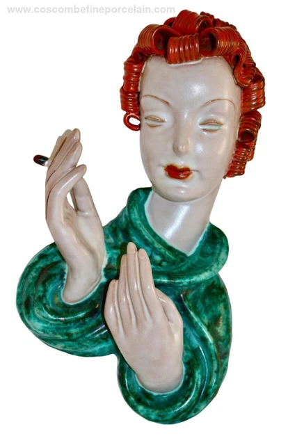 EXTREMELY RARE ART Deco Wall mask Goldscheider Ceramics Wien Austria ...