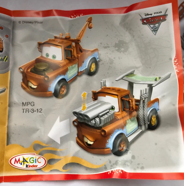 KINDER MAGIC DISNEY PIXAR CARS 2 Carl Attrezzi MPG TR-3-12 Completo Con ...