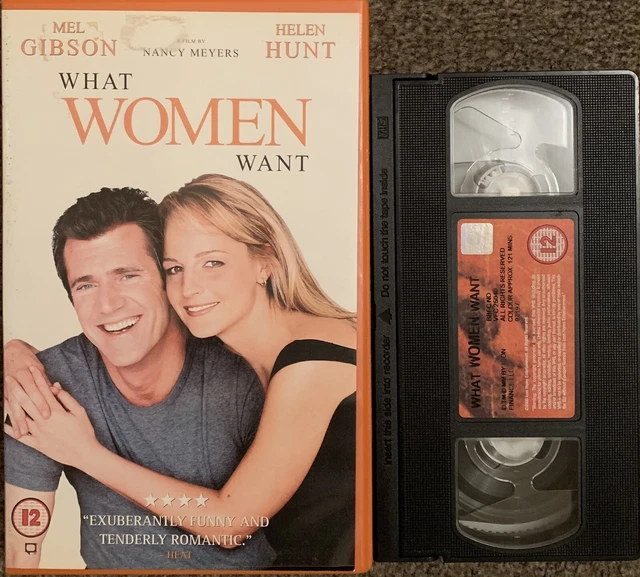 WHAT WOMEN WANT:MEL Gibson Helen Hunt-VHS Video Big Box Ex Rental. £3. ...