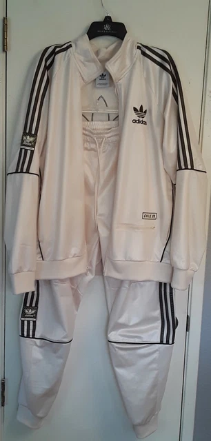 ADIDAS ORIGINALS CHILE 20 Tracksuit Set Wet Look Cream Men's Jacket L ...