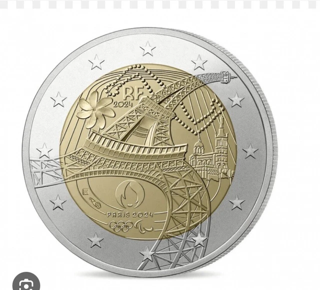 PIÈCE 2 EUROS jo 2024 JEUX OLYMPIQUES DE PARIS 2024 PIÈCE-COMMÉMORATIVE EUR 5,00 - PicClick FR